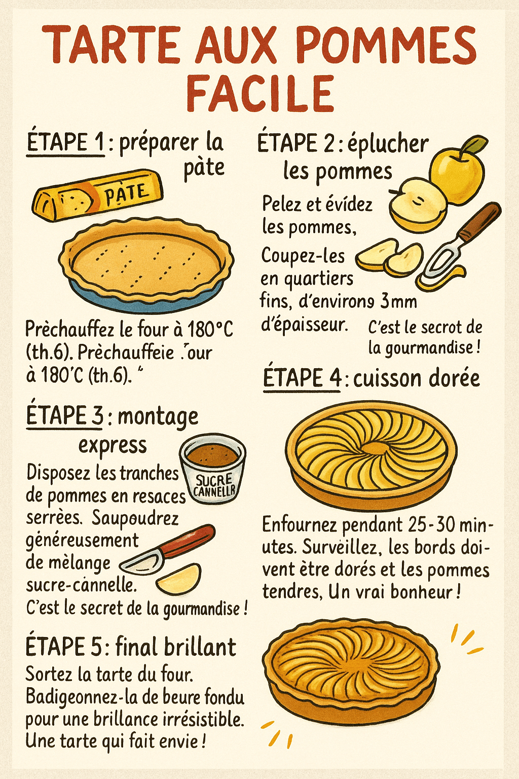 Tarte aux pommes : recette facile et rapide